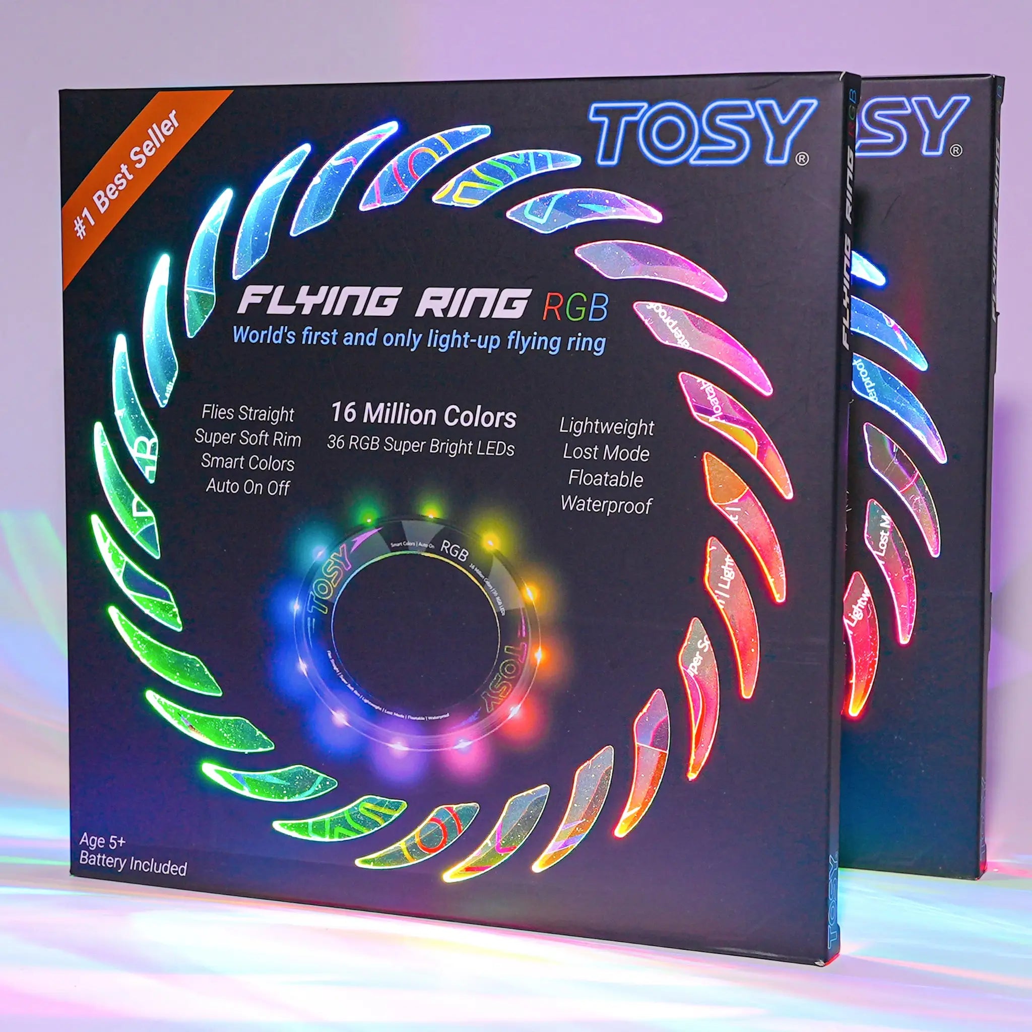 TOSY LED Flying Ring RGB 2 Pack – Ultra Bright, Waterproof Outdoor Set
